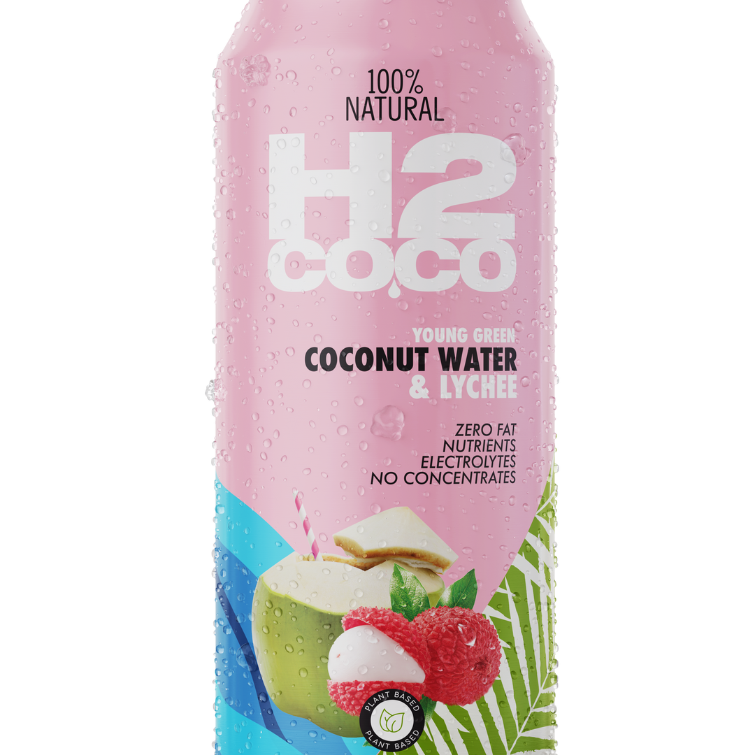 H2coco Pure Coconut Water & Lychee 500mL x12 can